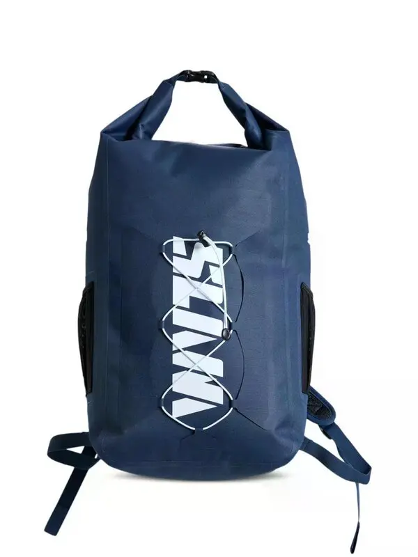 SLAM Logo Print Roll-top Backpack - Blue