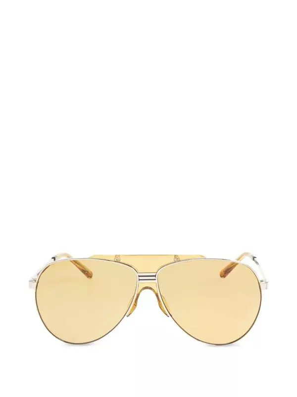 Attico Linda Farrow Pilot Frame Sunglasses - Silver