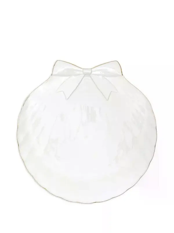 GOHAR WORLD Sadaf Bow-detail Serving Plate - White