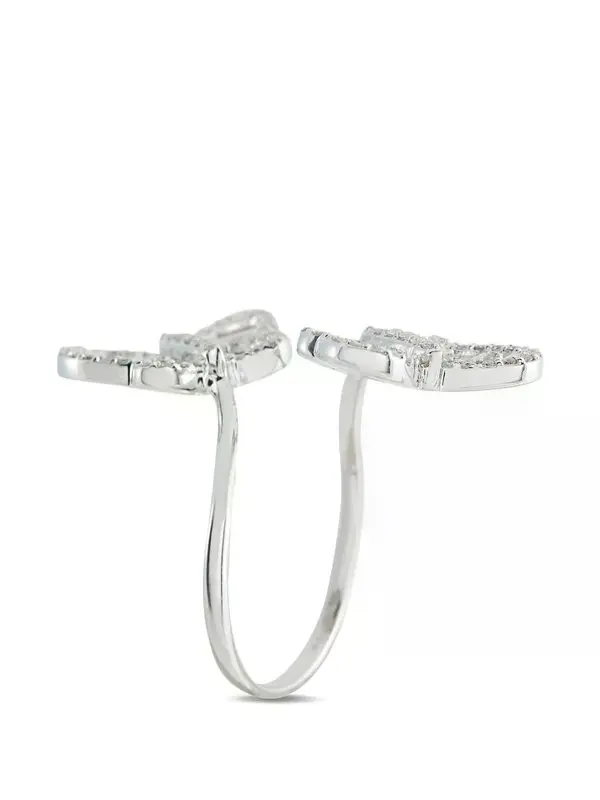 LB EXCLUSIVE Butterfly Motif Diamond Bypass Ring