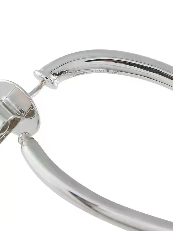 Memoire 18k White Gold Diamond Twisted Hoop Earrings