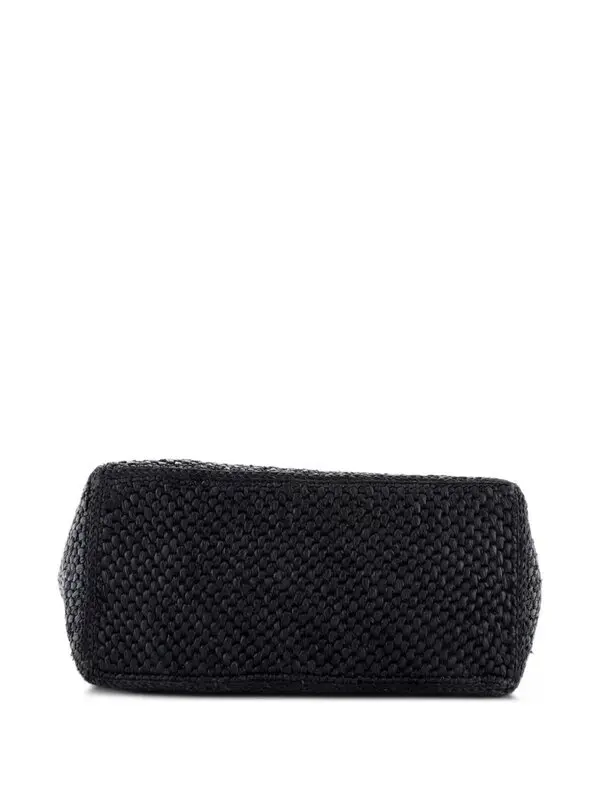 Loewe Logo Raffia Large Tote Bag - Black