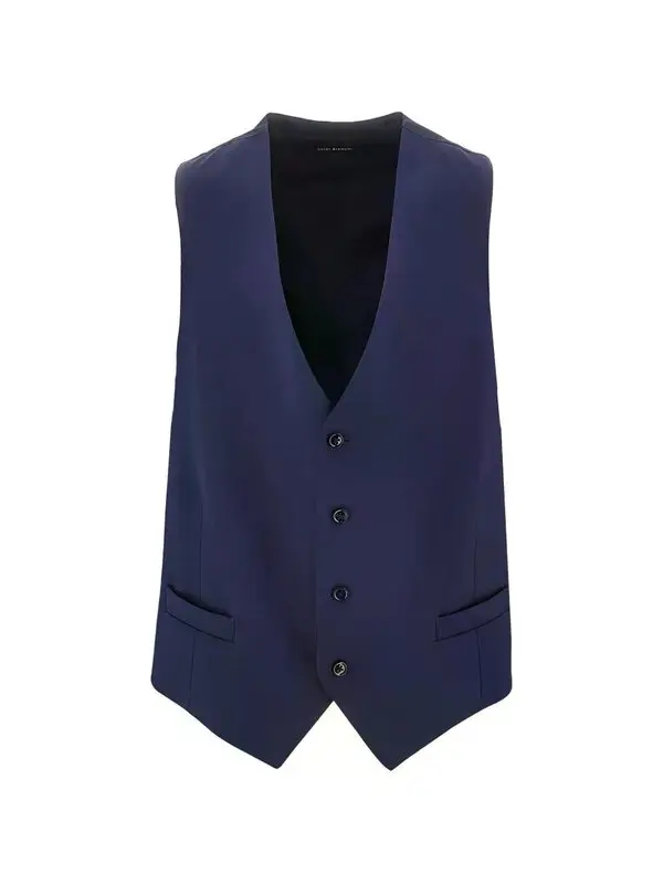 LUIGI BIANCHI Single-breasted Wool Waistcoat