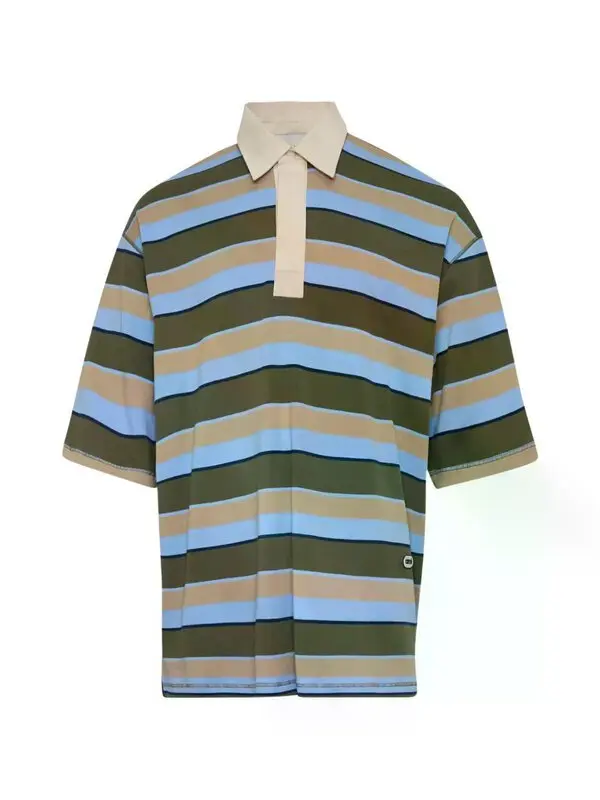 AMI Paris Striped Polo Shirt