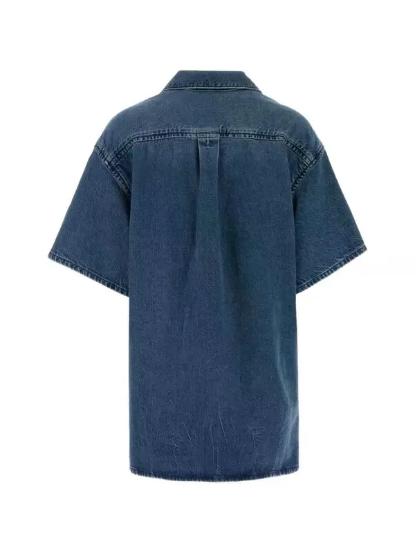 Alexander Wang Short-sleeve Shirt Mini Dress - Blue