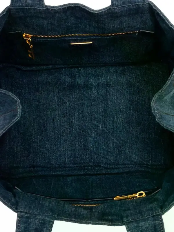 Prada Canapa Logo Denim Tote Bag