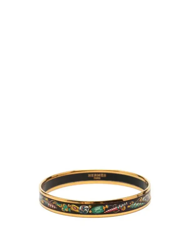 Hermès Qu'importe Le Flacon' Enamel Bangle - Black