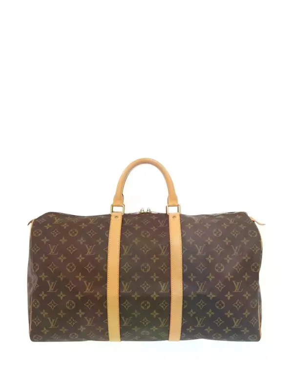 LOUIS VUITTON Monogram Keepall 50 Travel Bag - Brown