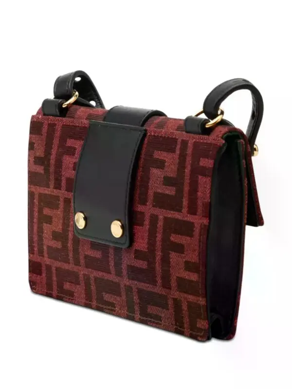 Fendi Zucca Canvas Convertible Baguette Pouch - Red