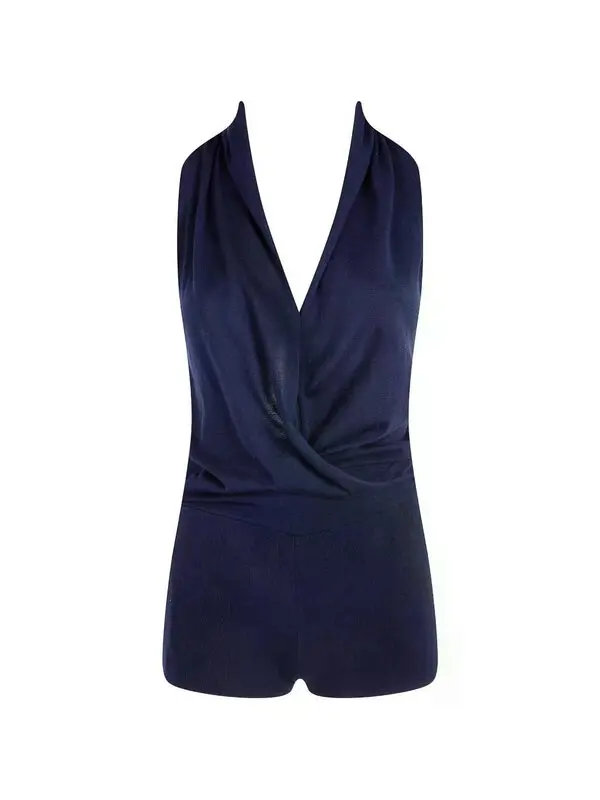 Paloma Wool Soma Halterneck Draped Jumpsuit - Blue