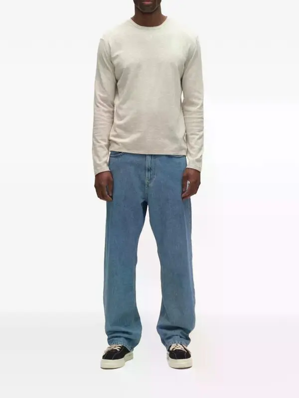 GABBA Sand Melange Crew Neck Long Sleeve Sweater