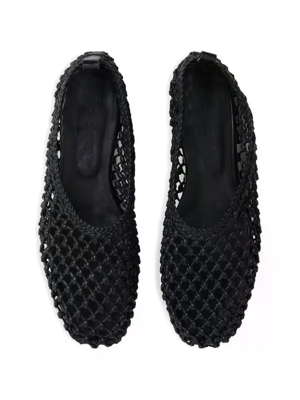 Soeur Woven Leather Ballet Flats