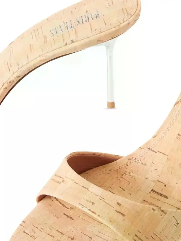 Paris Texas Lidia Cork-effect Stiletto Sandals - Neutrals