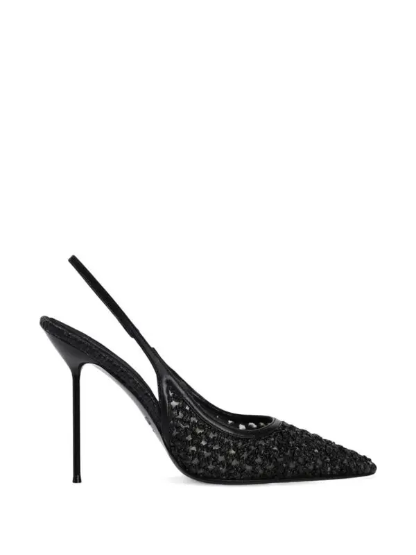 Paris Texas Lidia Woven Slingback Stilettos