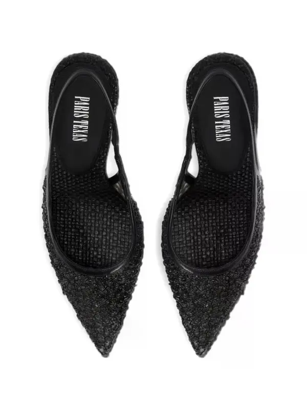 Paris Texas Lidia Woven Slingback Stilettos