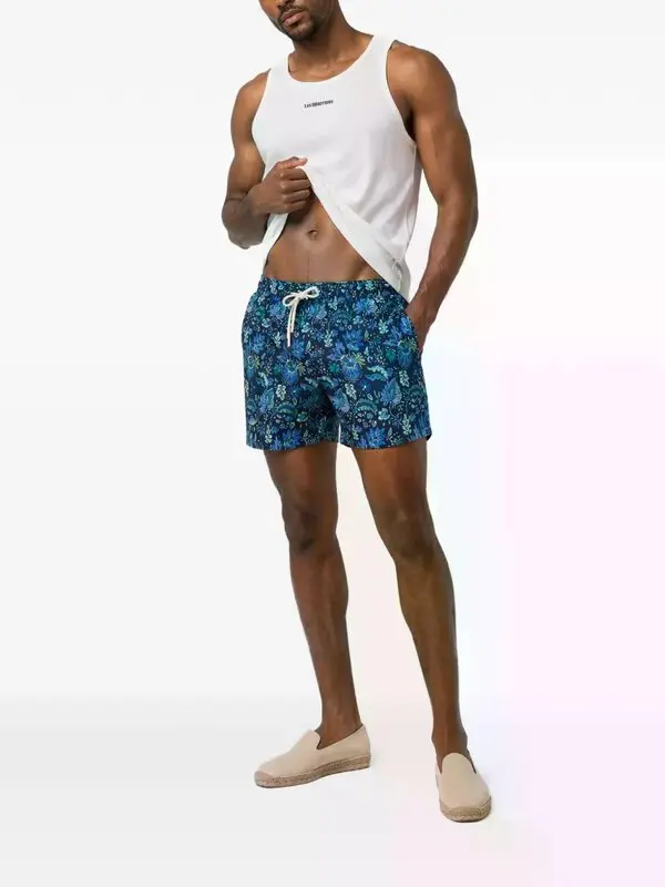LES HÉRITIERS Floral Print Swim Shorts - Blue