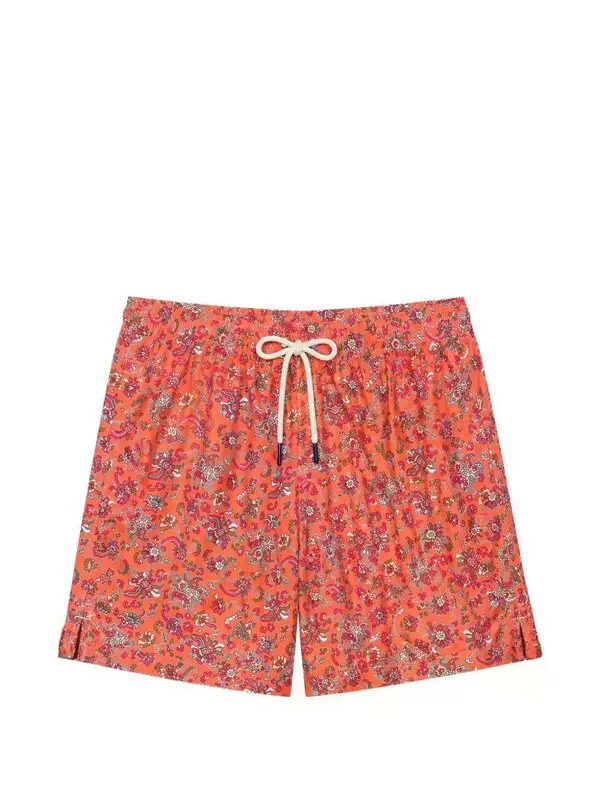 LES HÉRITIERS Sea Floral Print Swim Shorts - Orange