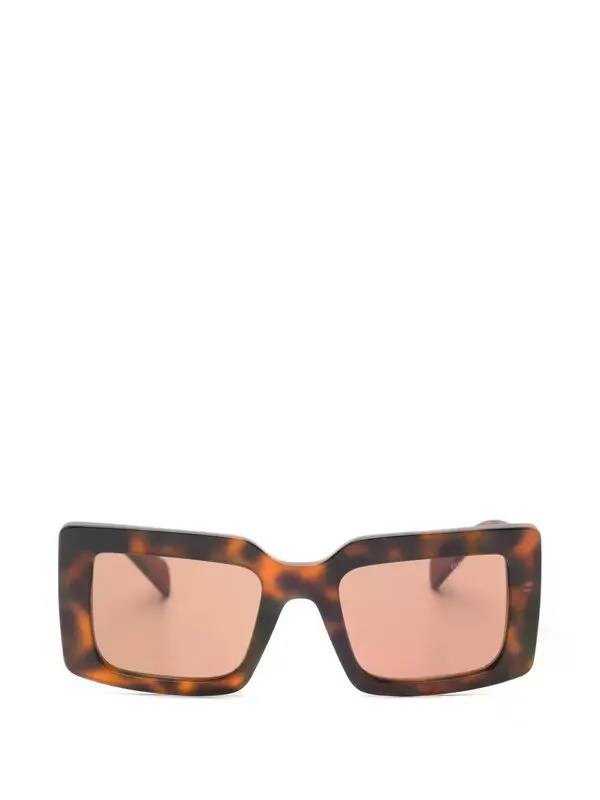 Prada Tortoiseshell-effect Rectangle-frame Sunglasses