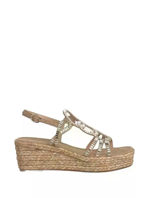 ALMA EN PENA Crystal Embellished Wedge Sandals
