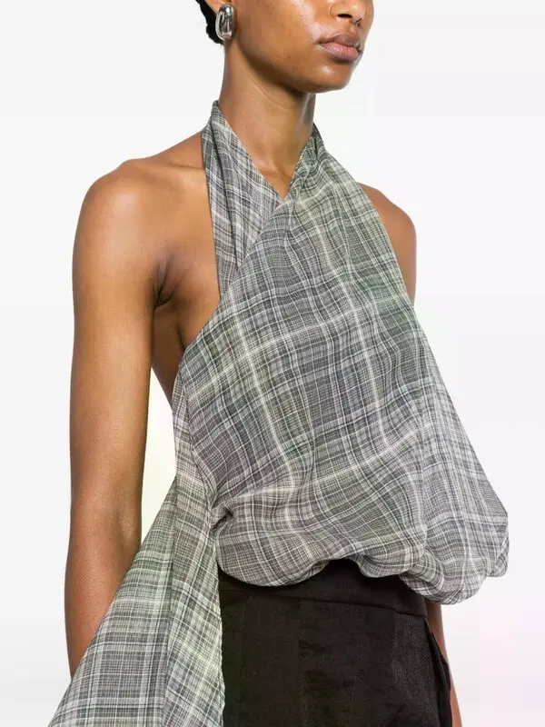Coperni Check Pattern Halterneck Top