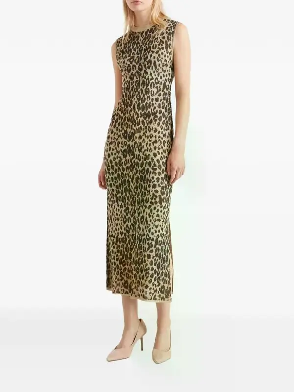 Marella Sleeveless Leopard-print Dress