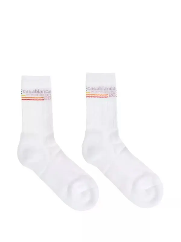 Casablanca Logo-intarsia Ribbed Socks