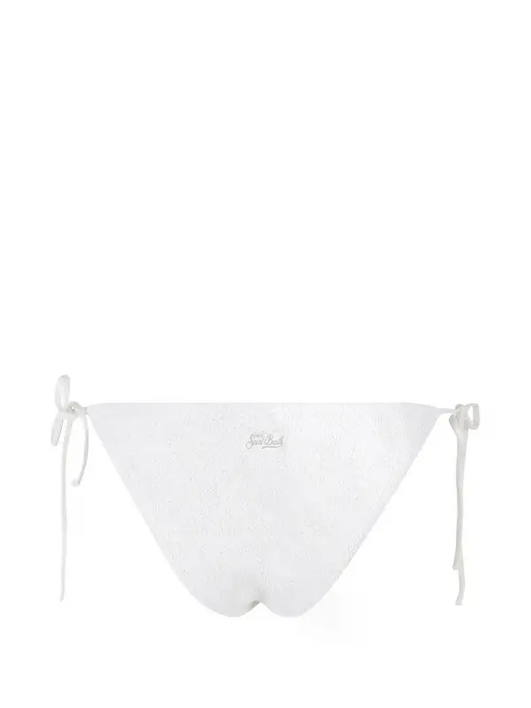 MC2 SAINT BARTH Crinkle-effect Bikini Bottoms - White