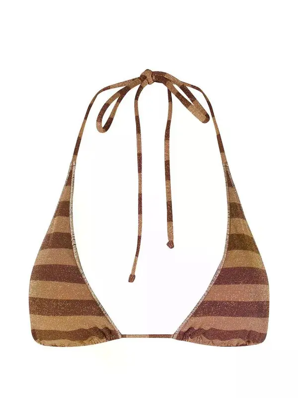MC2 SAINT BARTH Guiana Striped Bikini Top - Brown