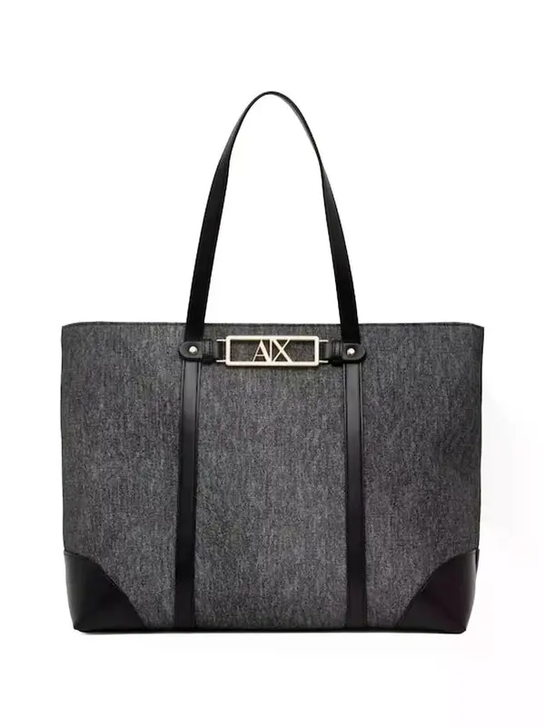 Armani Exchange Logo Plaque Tote Bag