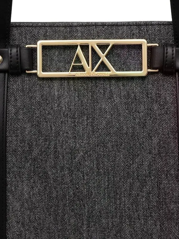 Armani Exchange Logo Plaque Tote Bag