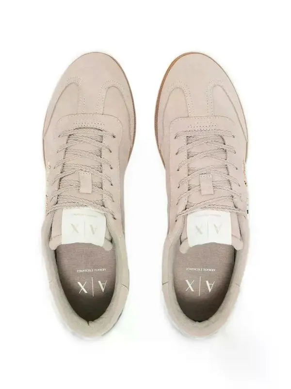 Armani Exchange Logo Plaque Suede Sneakers