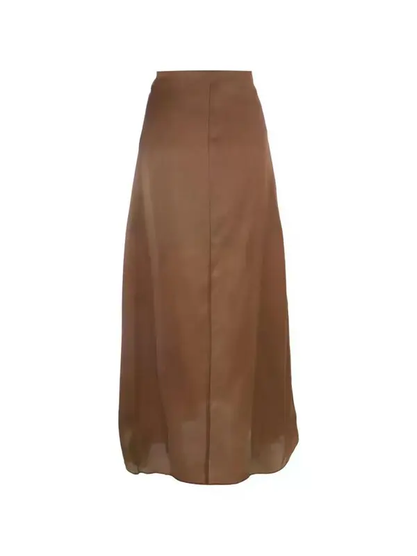 Alberta Ferretti High-waisted Satin Skirt - Brown