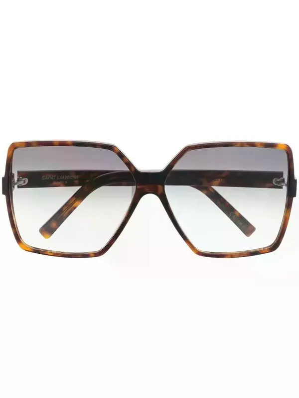Saint Laurent Tortoiseshell Design Sunglasses - Brown
