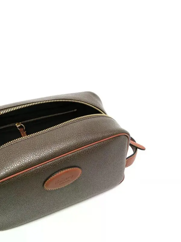 Mulberry Logo Patch Leather Wash Bag