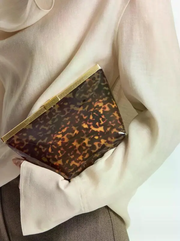 JIMMY CHOO Ganache Tortoiseshell-effect Clutch Bag