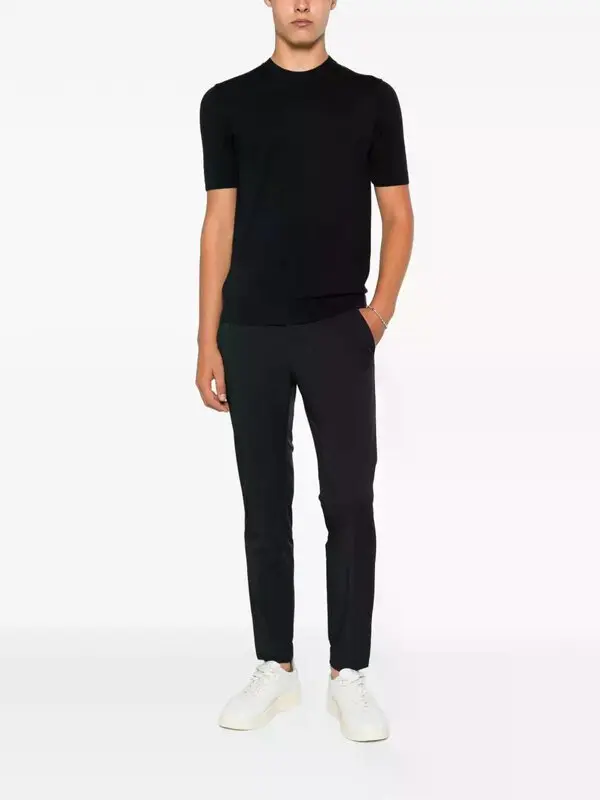 Incotex Slim Fit Elasticated Waistband Trousers - Black