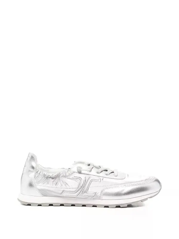 CANDICE COOPER Metallic Finish Panelled Sneakers - Silver