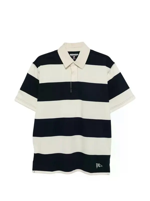 SEBAGO Campbell Ss Striped Short-sleeve Polo Shirt - Blue