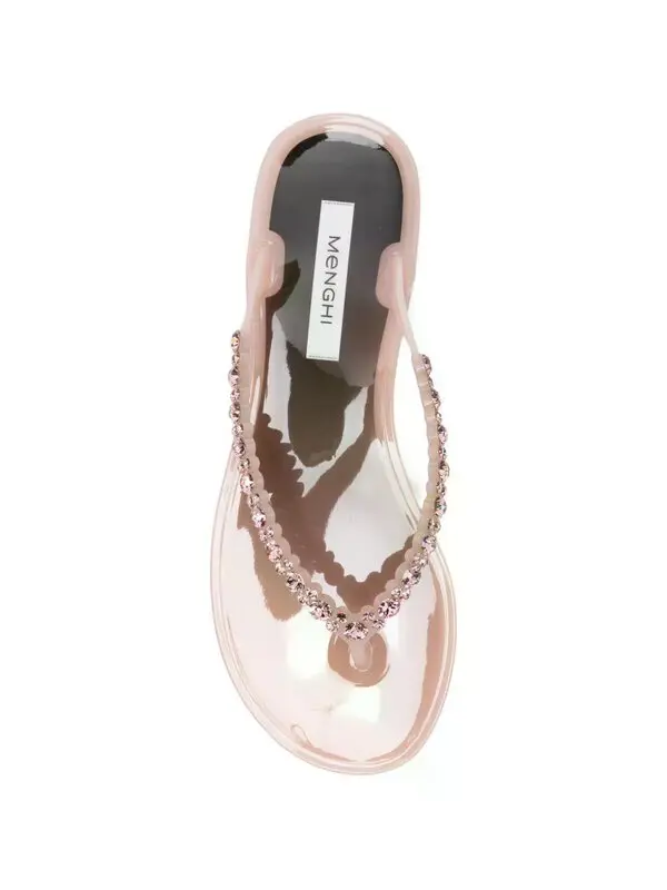 Menghi Crystal Embellished Thong Sandals