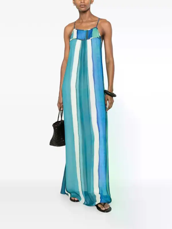 AGUA DE COCO Striped Maxi Dress