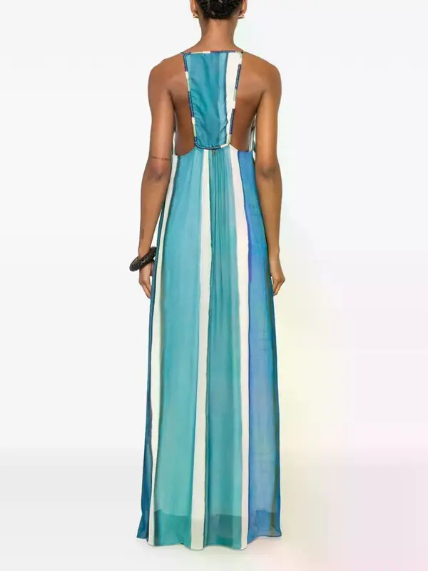 AGUA DE COCO Striped Maxi Dress