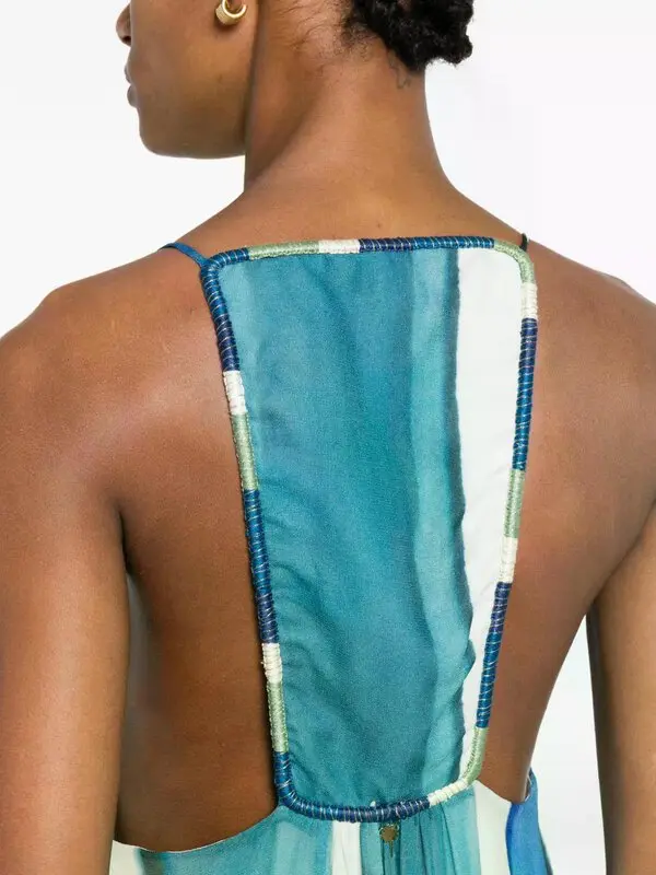 AGUA DE COCO Striped Maxi Dress