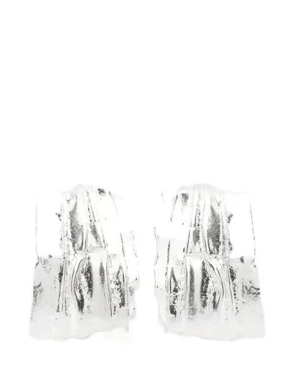 Completedworks Textured Hoop Earrings - Silver