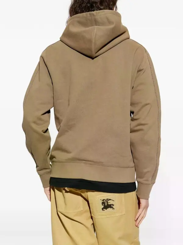 Burberry Embroidered Logo Zip-up Hoodie