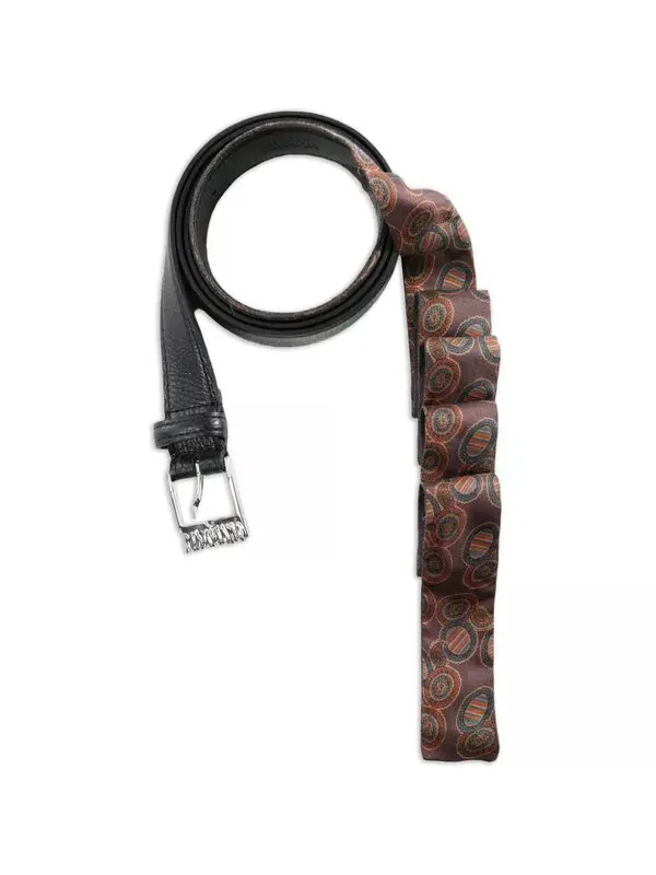 MAGLIANO Foulard Leather Belt - Black