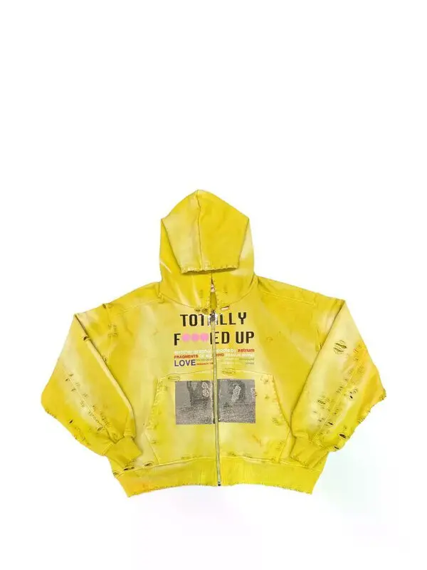 Astrum Distressed Graphic Print Hoodie