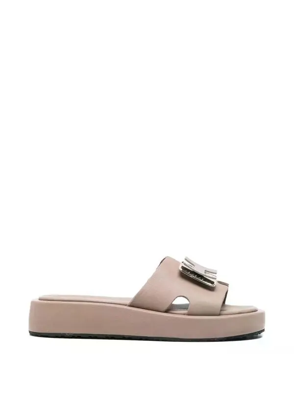 SERGIO MORETTI FIRENZE Logo Plaque Platform Sandals