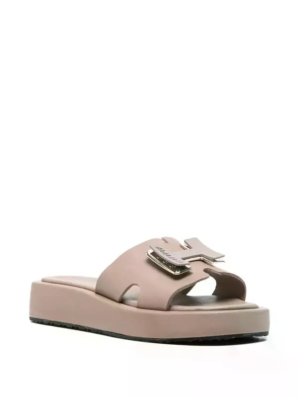 SERGIO MORETTI FIRENZE Logo Plaque Platform Sandals