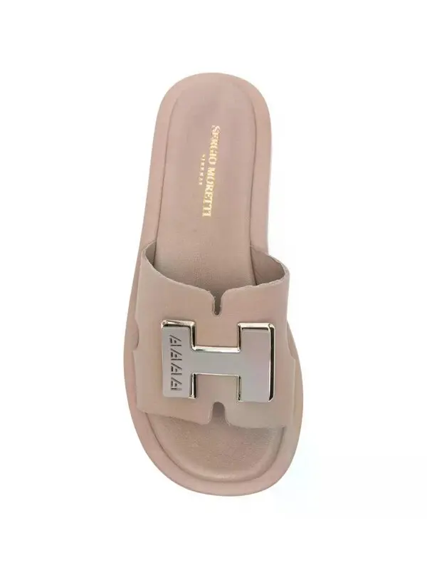 SERGIO MORETTI FIRENZE Logo Plaque Platform Sandals