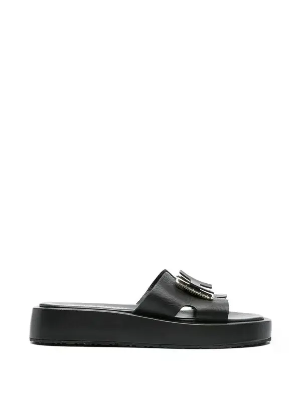 SERGIO MORETTI FIRENZE Logo Plaque Platform Sandals